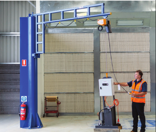 Gorbel Free Standing, Enclosed Track Jib Cranes | Total Lifting Solutions